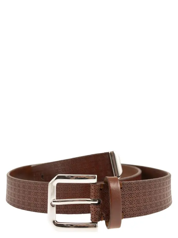 Brunello Cucinelli Micro-perforated Leather Belt - Brown