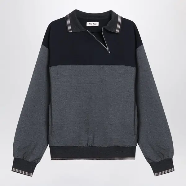 Miu Miu Color Block Sweatshirt - Gray