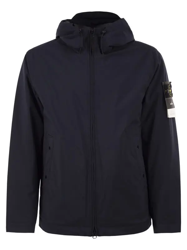 Stone Island Soft Shell-r Hooded Jacket - Blue