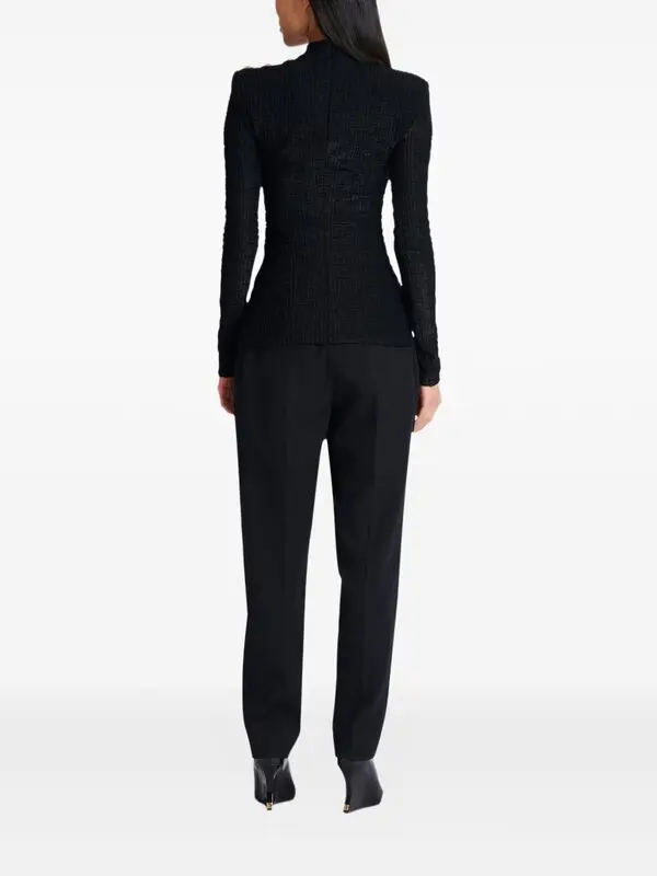 Balmain Monogram High-neck Top