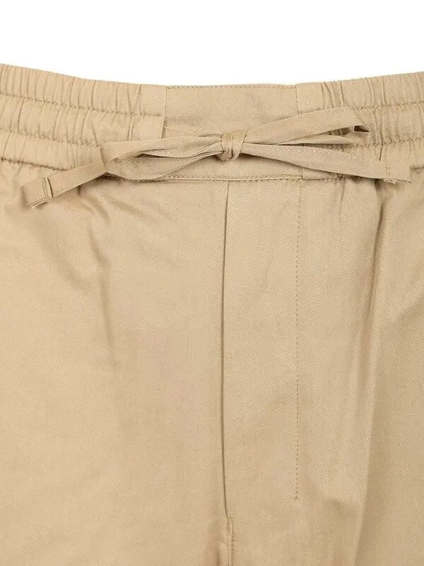 AMI Paris Gabardine Trousers With Drawstring Waist - Cream