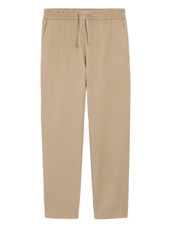 AMI Paris Gabardine Trousers With Drawstring Waist - Cream