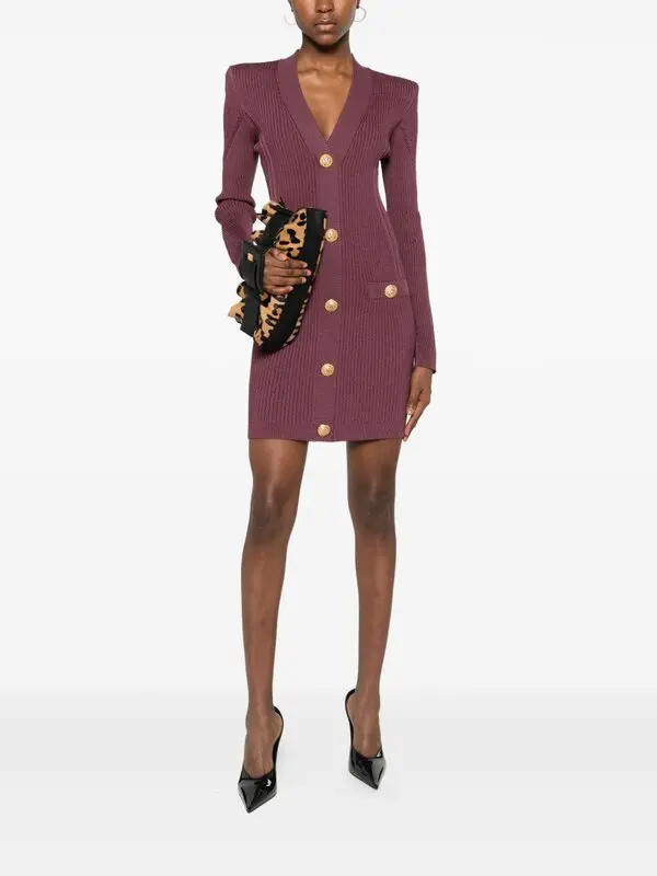 Balmain V-necked Short Dress