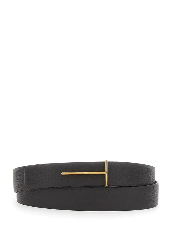 TOM FORD Hammered Leather Belt - Brown