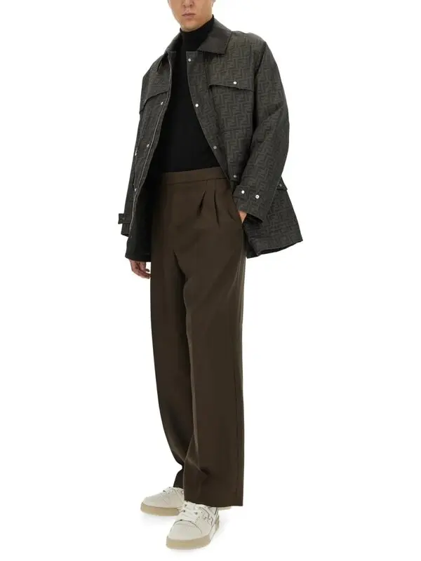 Fendi Blouson In Jacquard Ff - Brown
