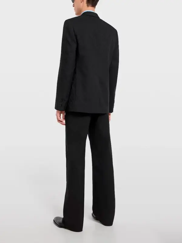 Gucci Single-breasted Gg Weave Blazer - Black