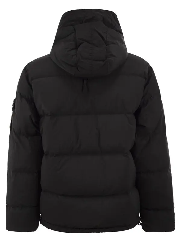 Stone Island Nylon Metal Hooded Down Jacket With Compass Badge