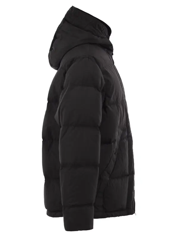 Stone Island Nylon Metal Hooded Down Jacket With Compass Badge