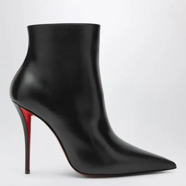 CHRISTIAN LOUBOUTIN Patent Leather Ankle Boots - Black