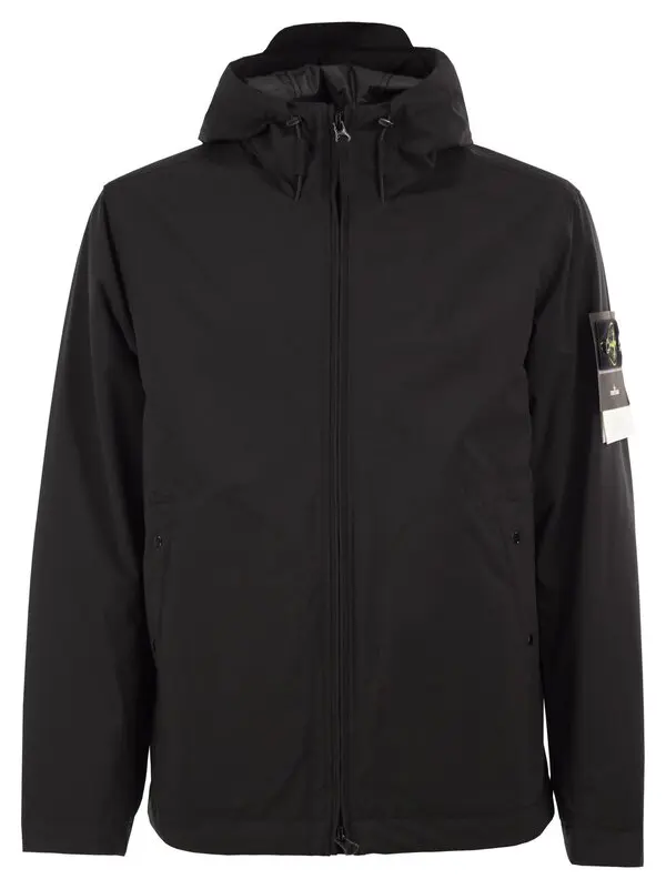Stone Island Soft Shell-r Hooded Jacket - Black