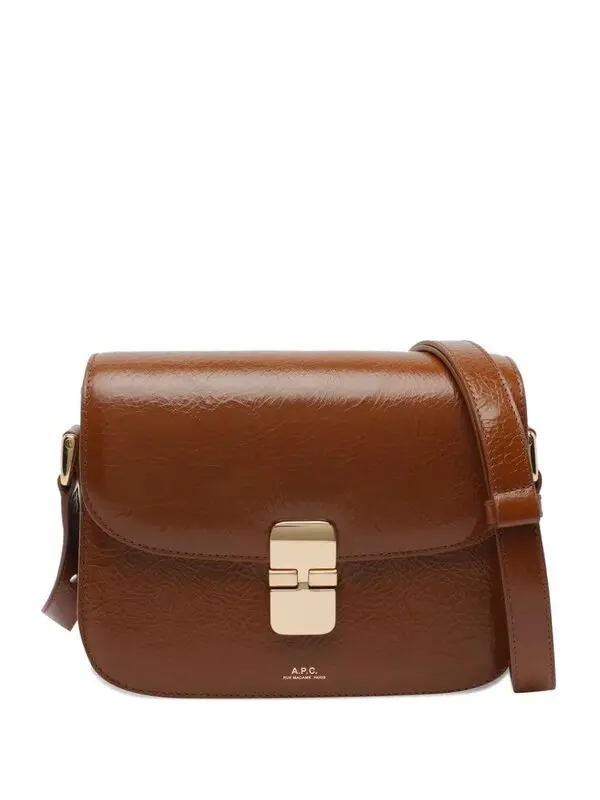 A.p.c. Grace Small Bag In Crinkled Leather - Brown