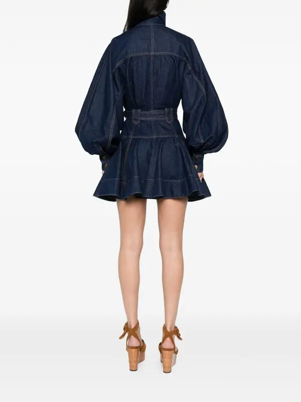 Zimmermann Luna Denim Utility Mini Dress