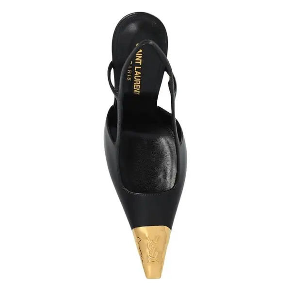 Saint Laurent Lambskin Slingback Pumps - Black