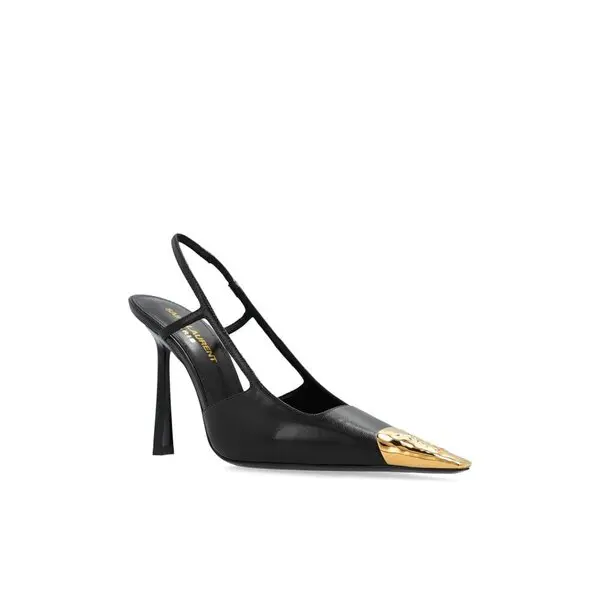 Saint Laurent Lambskin Slingback Pumps - Black