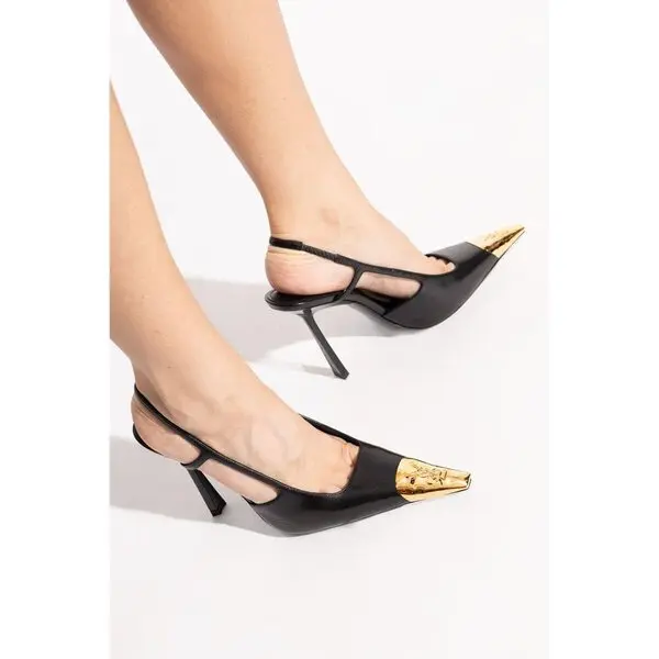Saint Laurent Lambskin Slingback Pumps - Black