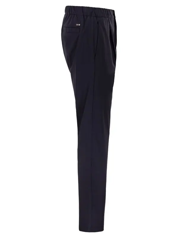 Herno Stretch Techno-nylon Jogger Trousers With Pleats