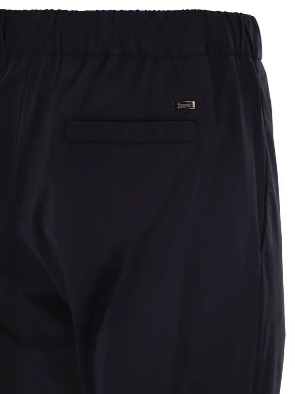Herno Stretch Techno-nylon Jogger Trousers With Pleats