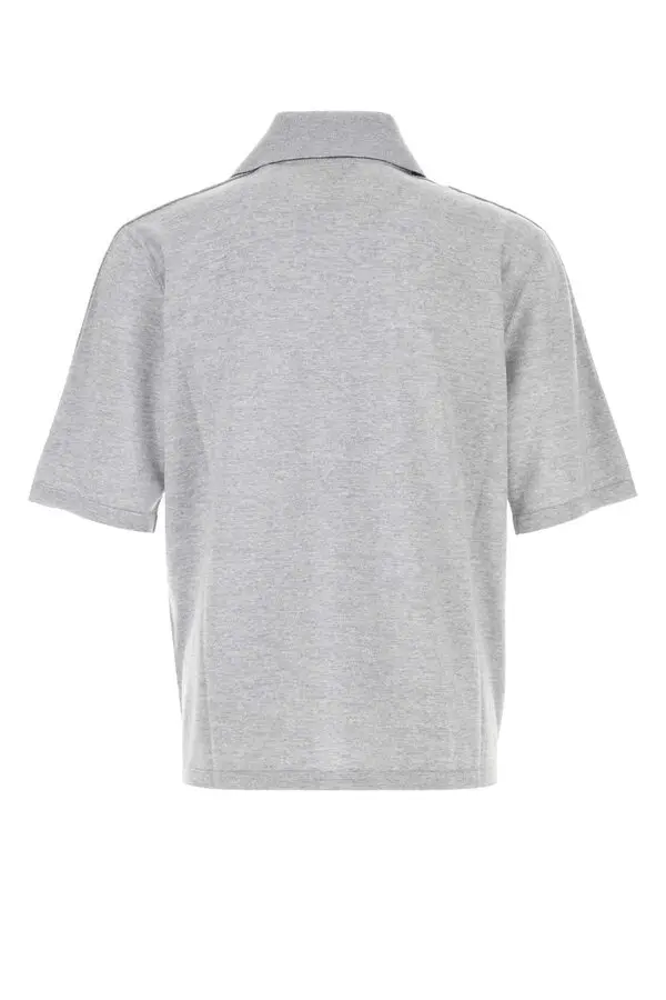 Bottega Veneta Grey Wool Polo Shirt