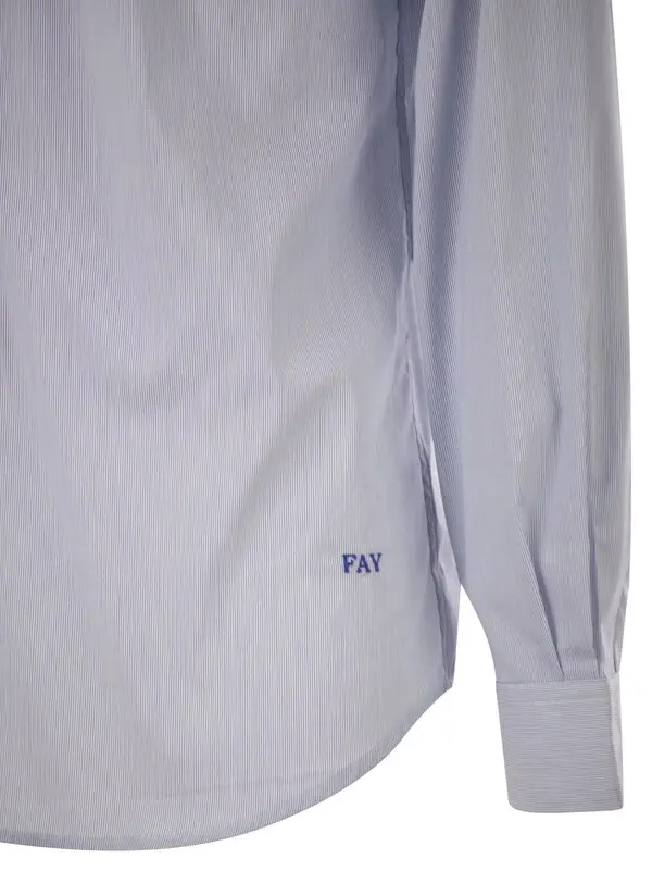 FAY Regular Fit Shirt In Striped Stretch Jersey