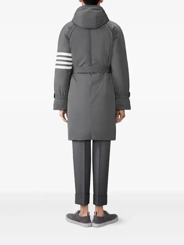 Thom Browne Poly Twill 4-bar Hooded Down Parka With Belt