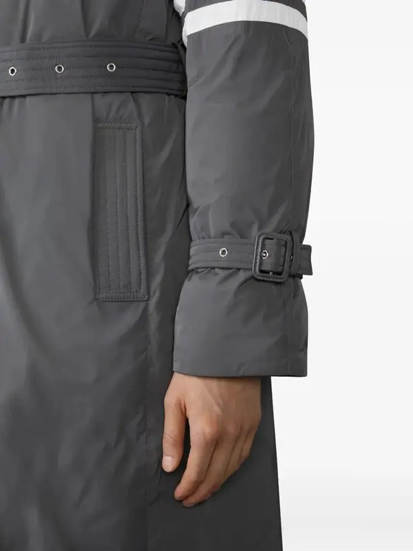Thom Browne Poly Twill 4-bar Hooded Down Parka With Belt