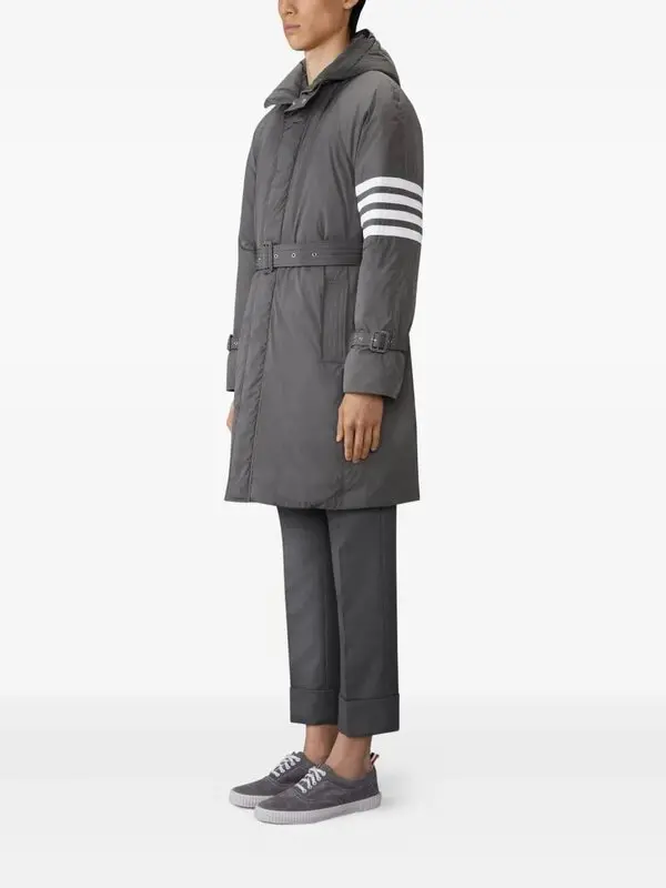 Thom Browne Poly Twill 4-bar Hooded Down Parka With Belt