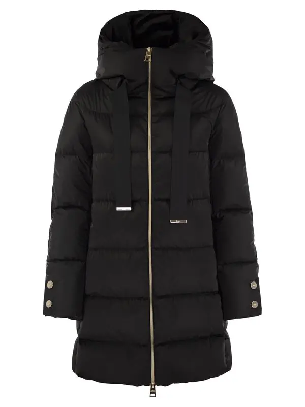 Herno A-shape Down Jacket With Hood - Black