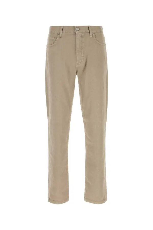 Zegna Beige Stretch Linen Blend Pant