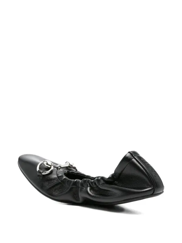 Gucci Prima Leather Ballets - Black