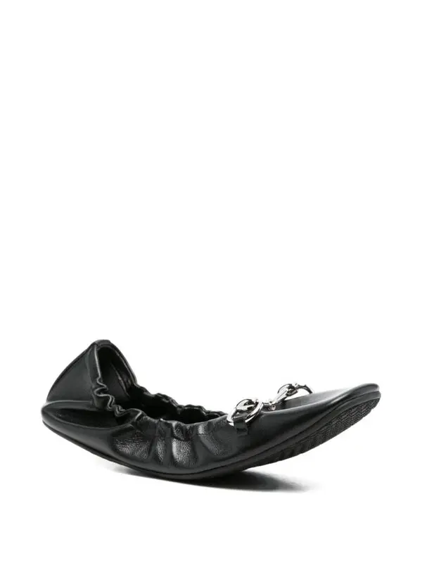 Gucci Prima Leather Ballets - Black