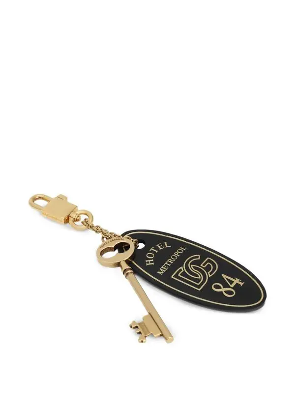 Dolce & Gabbana Keychain With Logo Appliqu - Black
