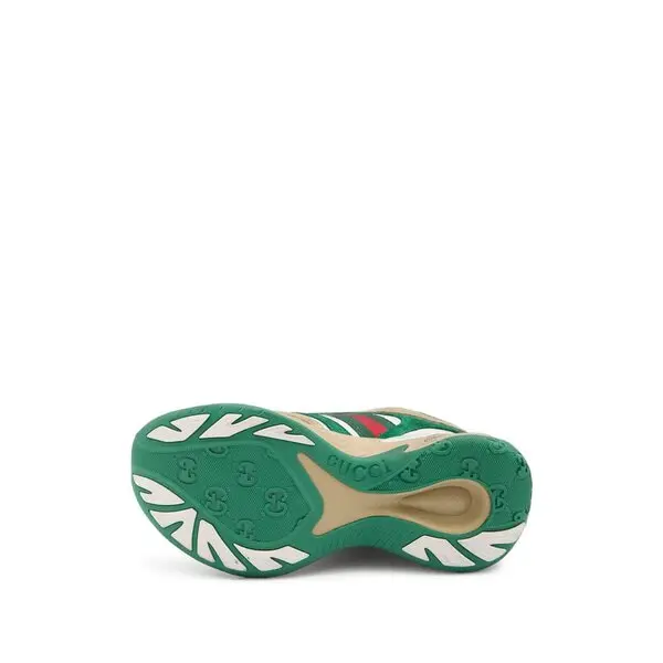 Gucci Suede Sneakers With Side Web Detail - White
