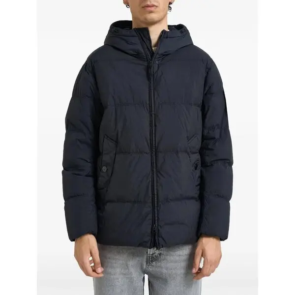 Stone Island Signature Compass Motif Bomber Jacket - Blue