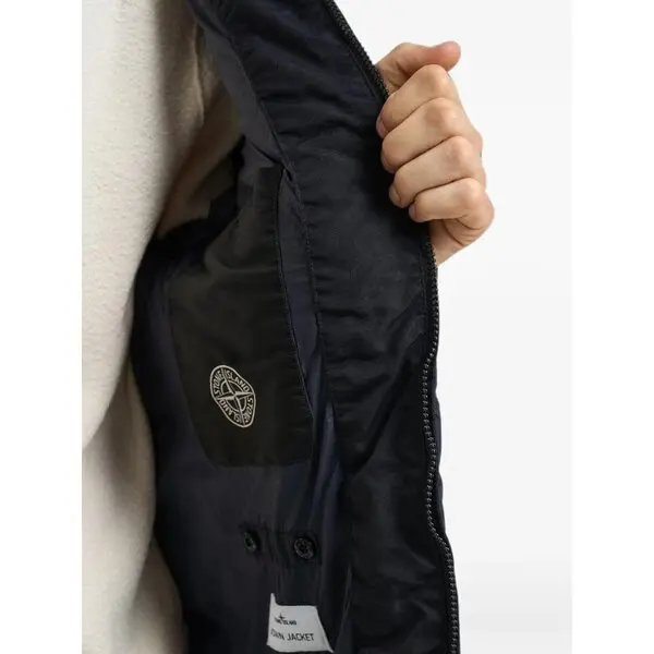 Stone Island Signature Compass Motif Bomber Jacket - Blue