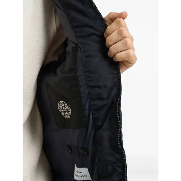 Stone Island Signature Compass Motif Bomber Jacket - Blue