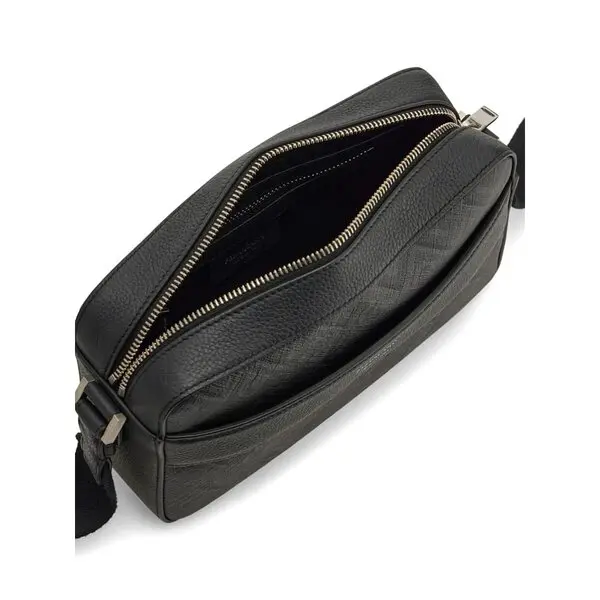 FERRAGAMO Monogram Technical Canvas Messenger Bag - Black