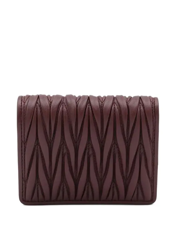 Miu Miu Small Matelassé Nappa Leather Wallet With Snap Closure