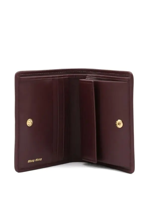 Miu Miu Small Matelassé Nappa Leather Wallet With Snap Closure
