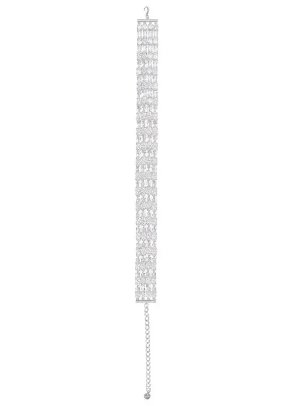 SELF-PORTRAIT Crystal Choker Necklace - Silver