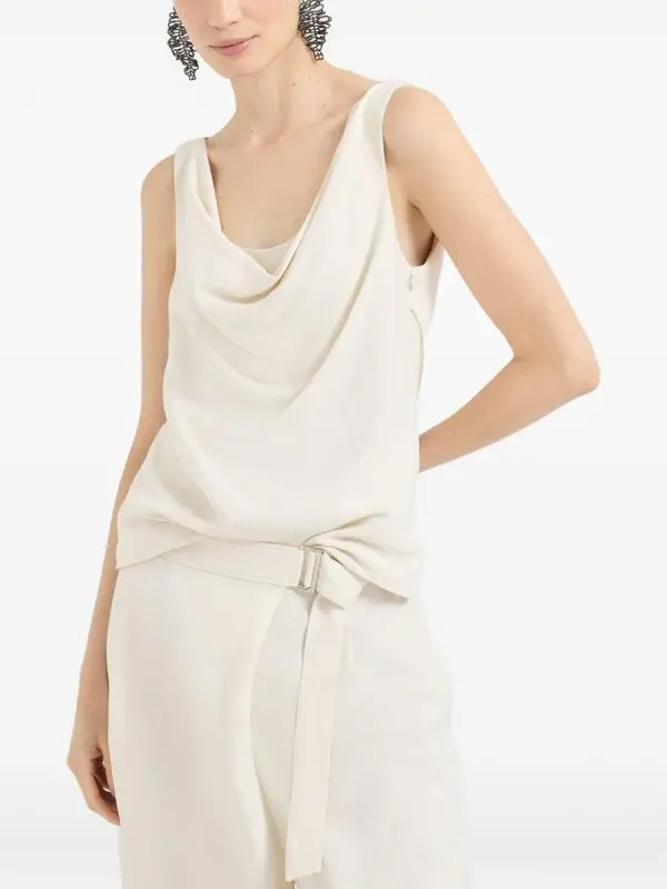 Brunello Cucinelli Linen Blend Tank Top - Multicolor