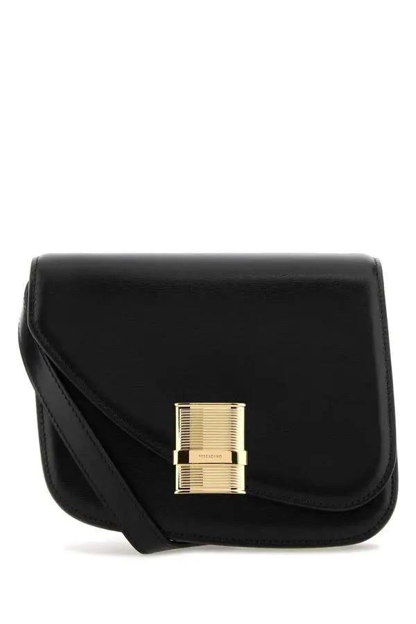 FERRAGAMO Leather Crossbody Bag - Black
