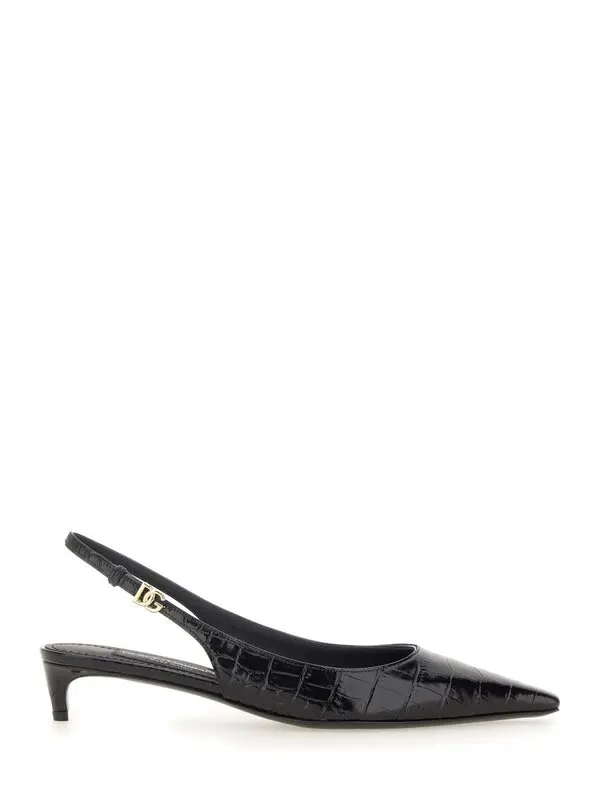 Dolce & Gabbana Slingback With Logo - Black