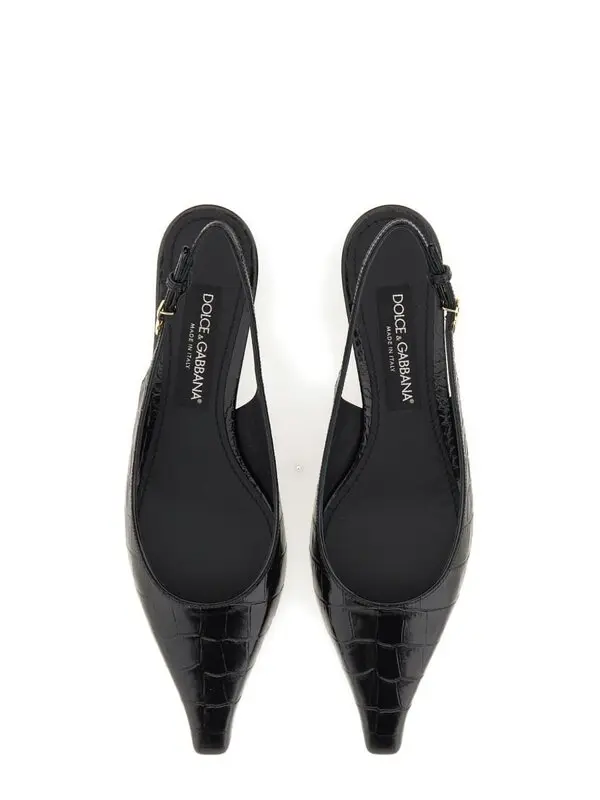 Dolce & Gabbana Logo Slingback - Black