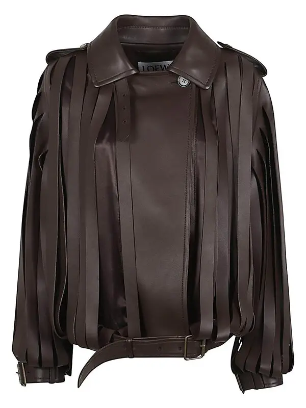 Loewe Leather Belted Jacket - Multicolor