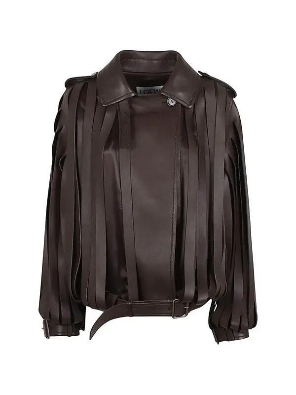 Loewe Leather Belted Jacket - Multicolor