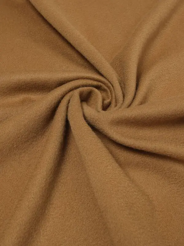 Max Mara Baci Pure Cashmere Scarf With Embroidered Logo And Fringes - Brown