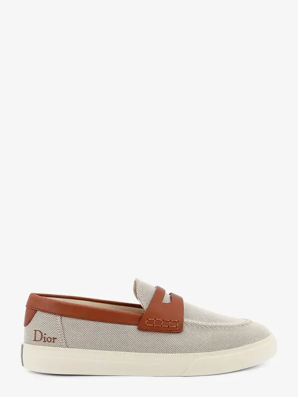 Dior Chester Dioriviera Canvas And Leather Loafers - Brown