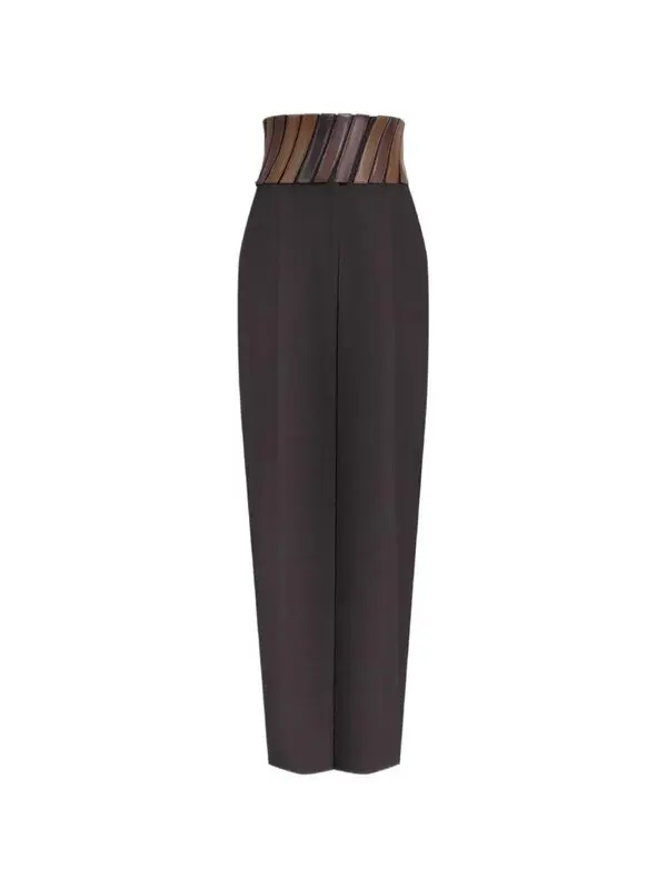 Alaïa Tailored Wool Belted Trousers - Black