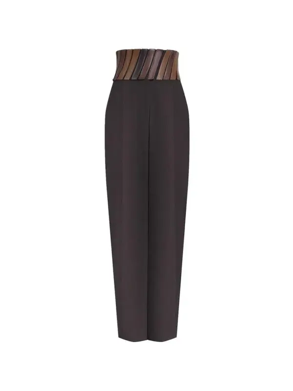 Alaïa Tailored Wool Belted Trousers - Black