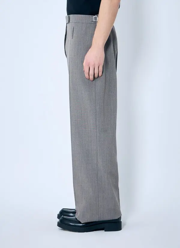 Prada Belted Tailored Wool-blend Pants